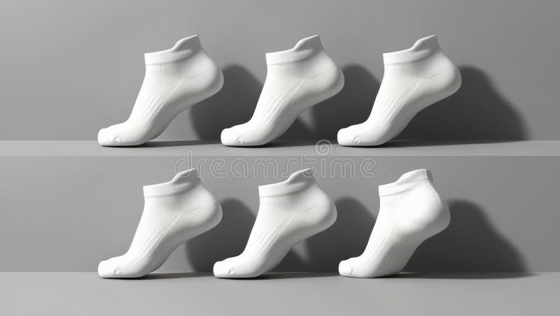 Set of White Socks Standing Display Stock Illustration - Illustration ...
