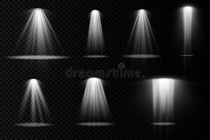 Set of White Spotlight, Projector Light Effect. Stock Vector ...