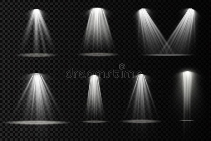 Set of White Spotlight, Projector Light Effect. Stock Vector ...