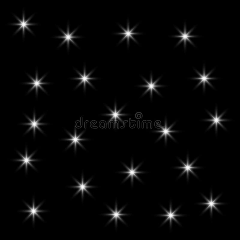 Set of White Stars, Highlights Stock Illustration - Illustration of ...