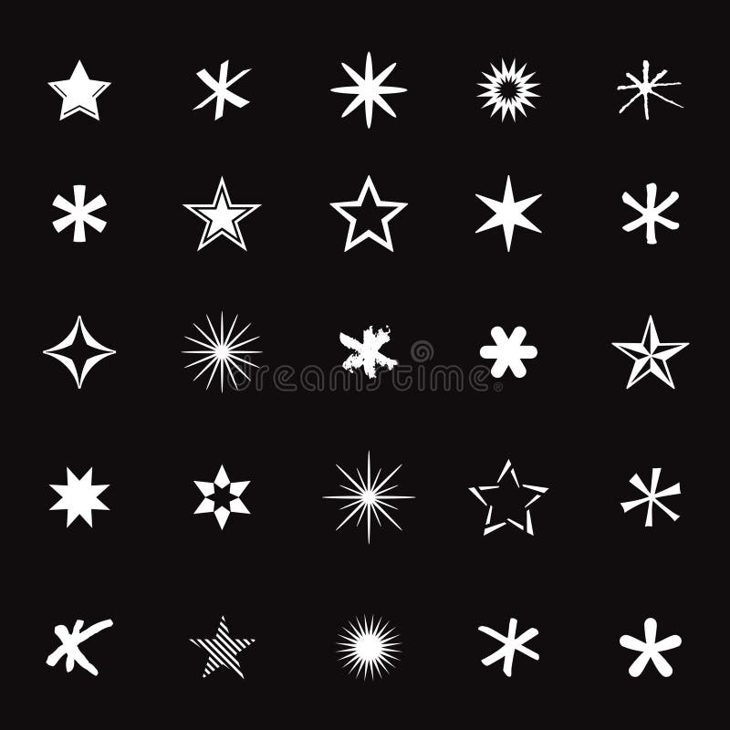 Set of White Stars. Vector Illustration. Stock Illustration ...