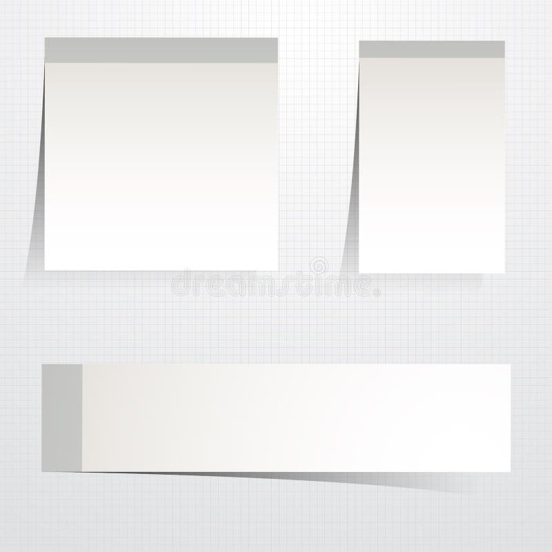 Set White Sticky Papers - Vector Stock Illustration - Illustration of ...