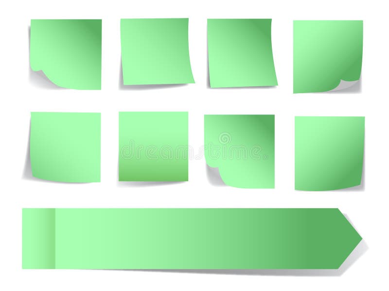 Set White Sticky Papers - Vector Stock Illustration - Illustration of ...