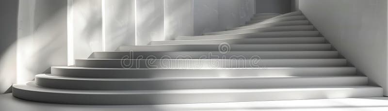 A Set of White Stone Steps Leading Upwards in a Bright Room Stock ...