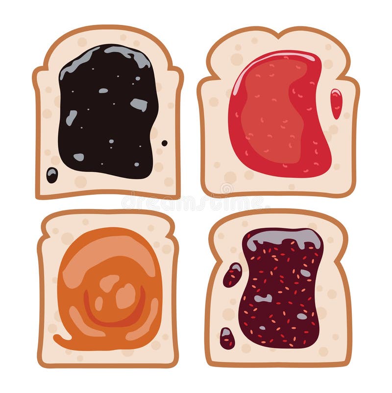 Set of White Toast Bread. Vector Stock Vector - Illustration of apricot ...