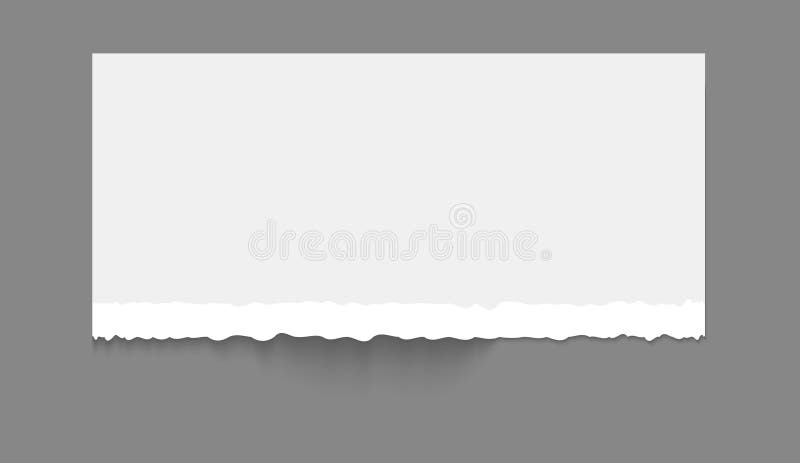 White Torn or Ripped Paper Sheet. Scrapbook Edge, Notebook Tear or ...