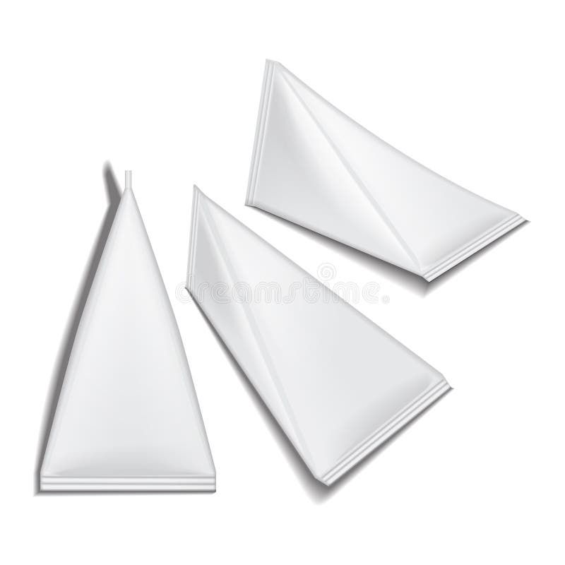 Set of White Triangular Packet Carton Set Juice or Milk Pack. White ...