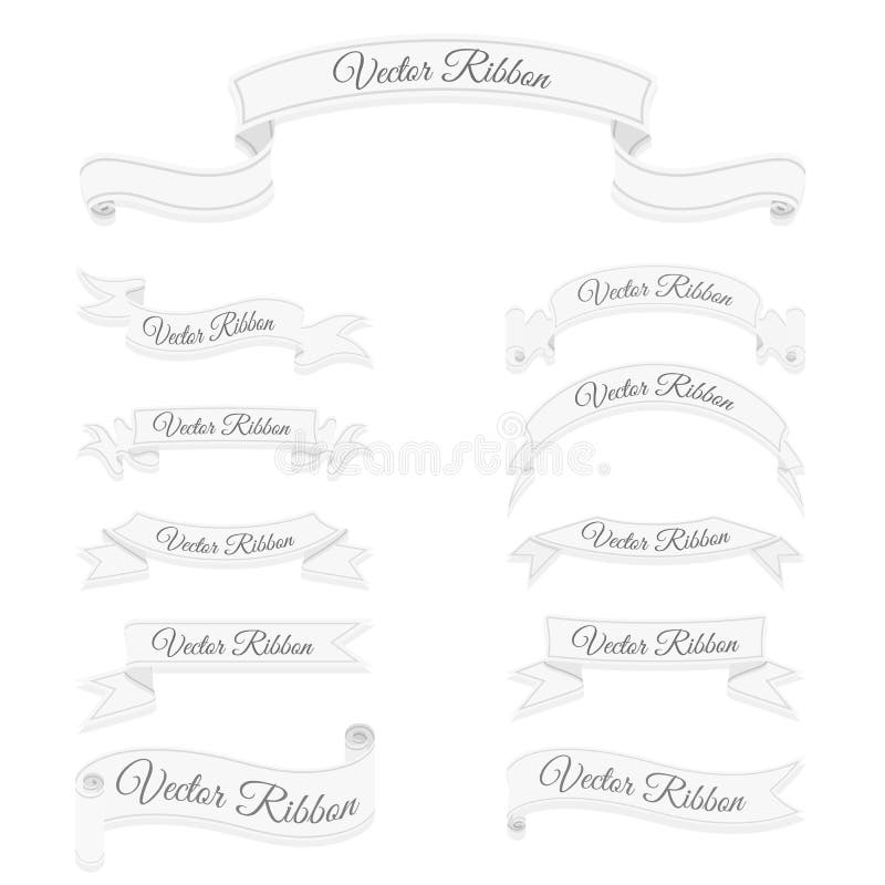 Set of White Vector Banner Ribbons. Eps 10. Stock Vector - Illustration ...