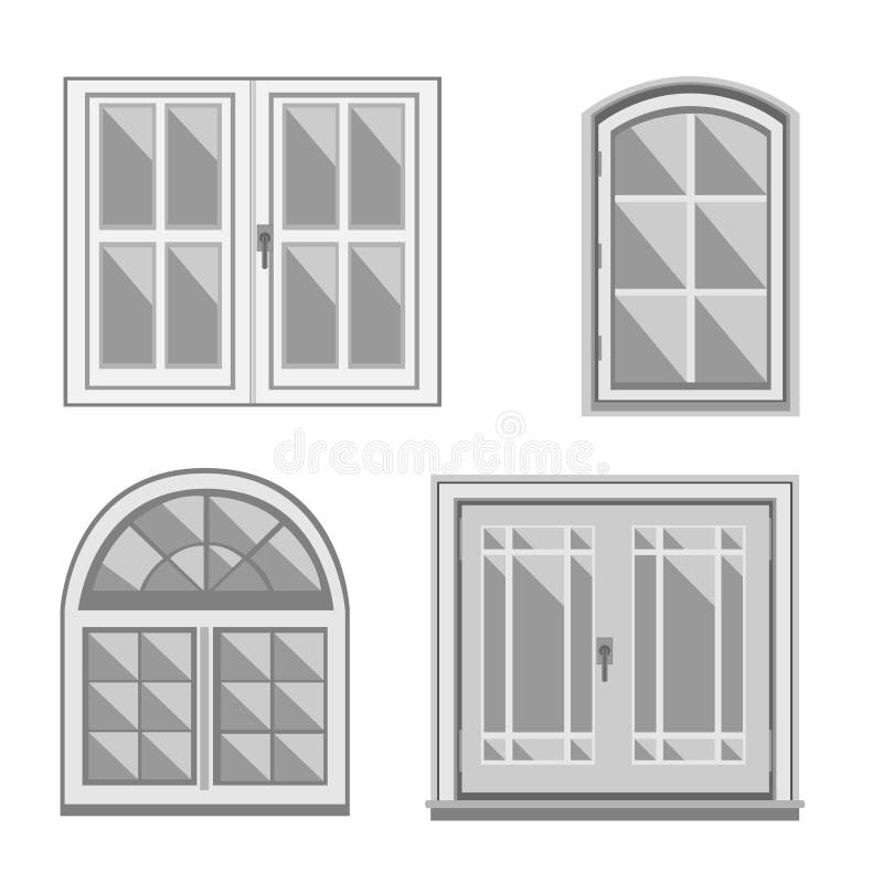 Set of white windows stock vector. Illustration of vector - 84179252