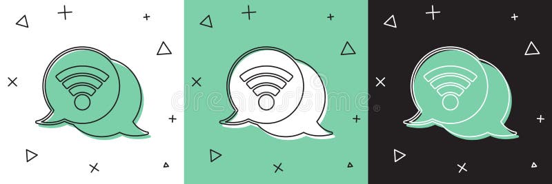 Set Wi-Fi Wireless Internet Network Symbol Icon Isolated on White and ...