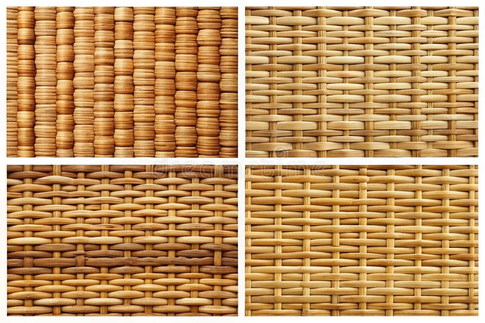 Set of 4 Wicker Textures for Interior Design Stock Illustration ...