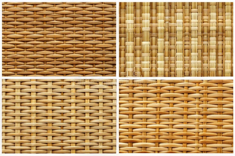 Set of 4 Wicker Textures for Interior Design Stock Illustration ...