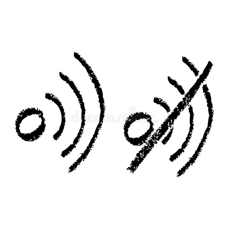 Set Wifi, on and Off, Simple Vector Hand Draw Sketch Doodle Stock ...