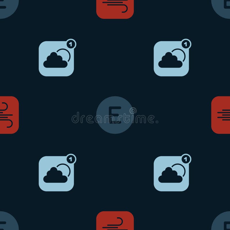 Set Wind, Compass West and Weather Forecast App on Seamless Pattern ...