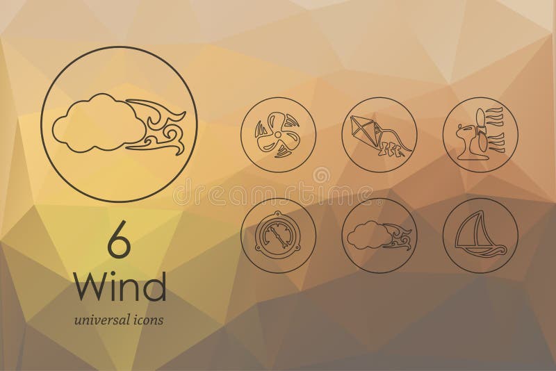 Set of wind icons stock vector. Illustration of cyclone - 65850201