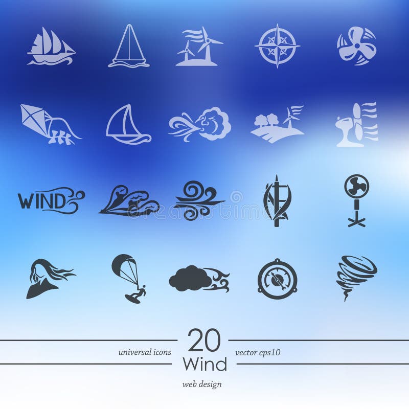 Set of wind icons stock vector. Illustration of atmosphere - 85618421