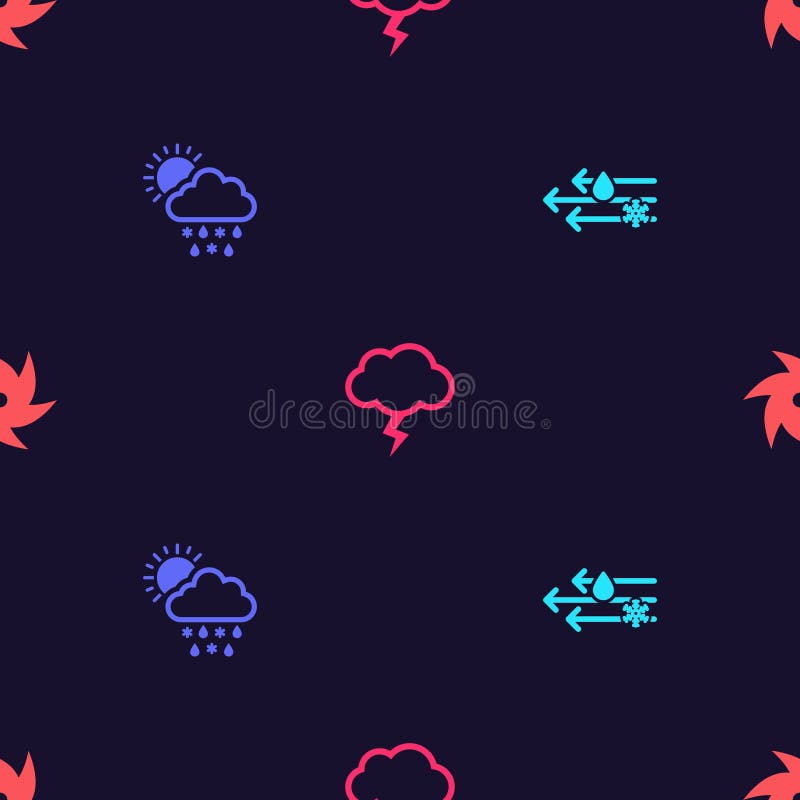 Set Wind and Rain with Snow, Cloud Snow, Rain, Sun, Storm and Tornado ...