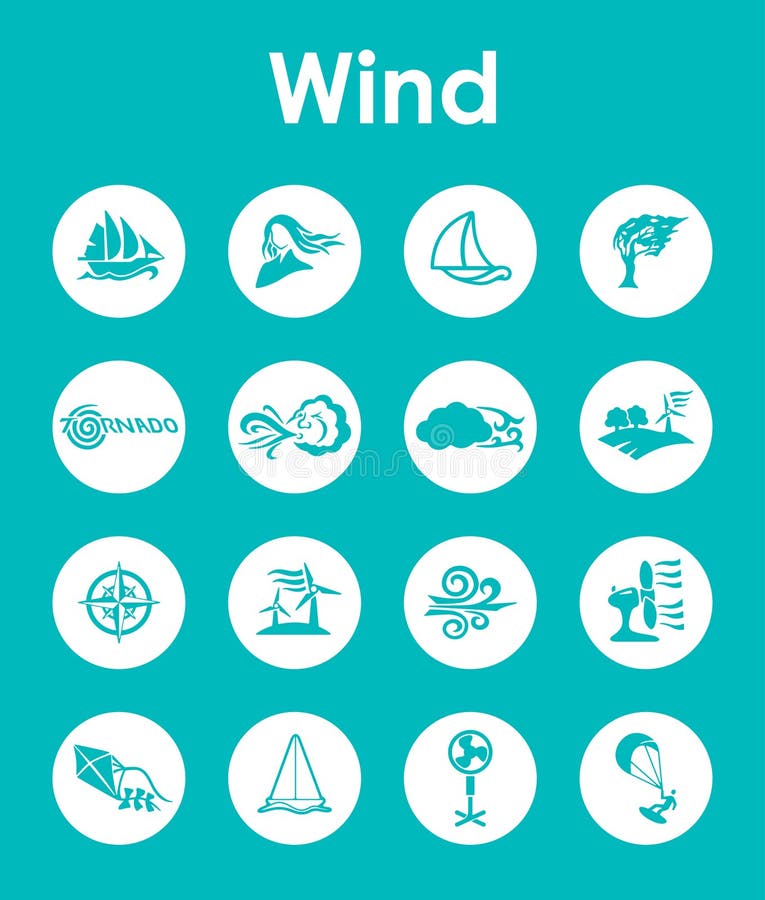 Set of wind simple icons stock vector. Illustration of abstract - 79022093