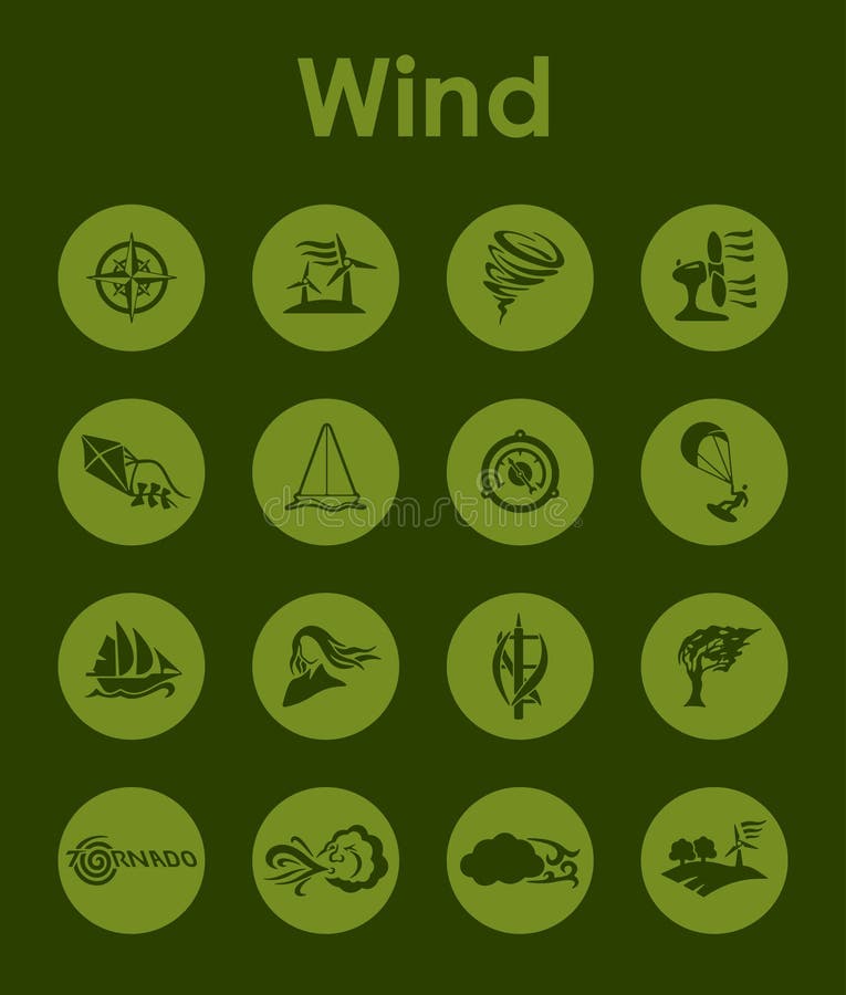 Set of wind simple icons stock vector. Illustration of graphic - 78778450