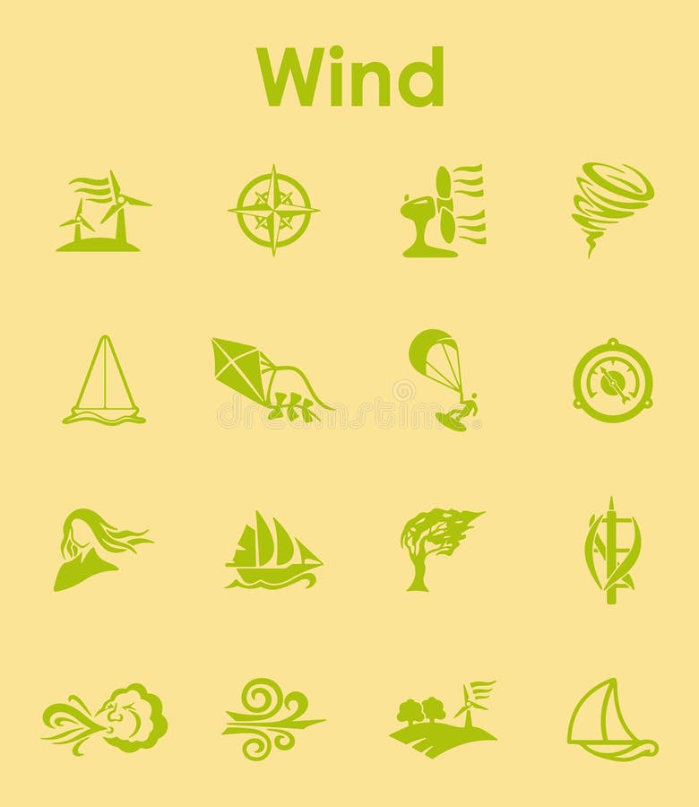 Set of wind simple icons stock vector. Illustration of abstract - 79022093