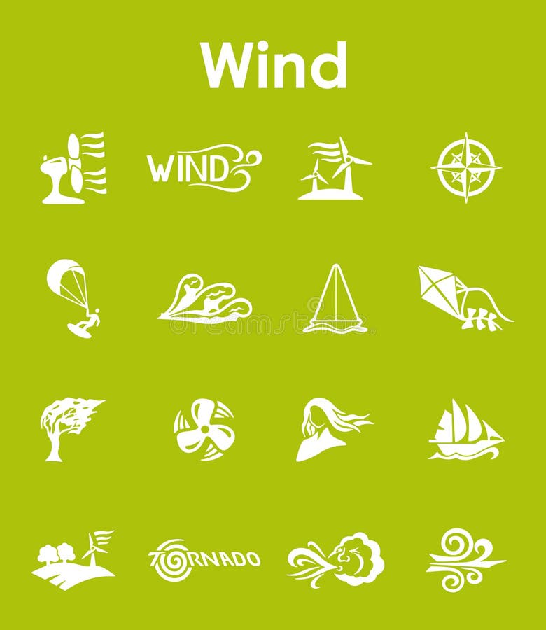 Set of wind simple icons stock vector. Illustration of collection ...