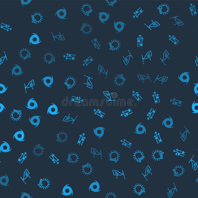 Set Wind and Sun, Rain, Tornado and on Seamless Pattern. Vector Stock ...