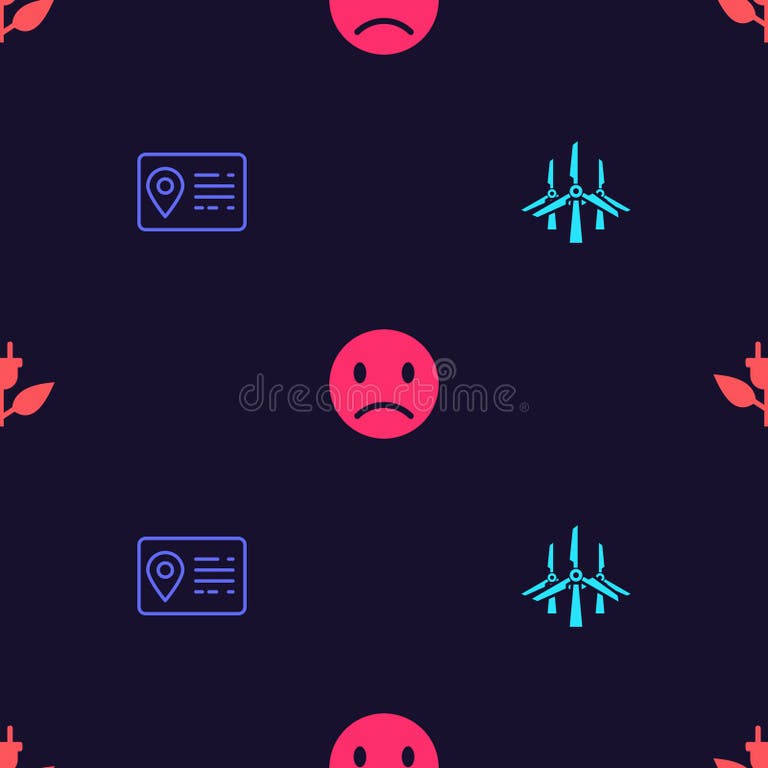 Set Wind Turbines, Address Book, Sad Smile and Electric Saving Plug ...