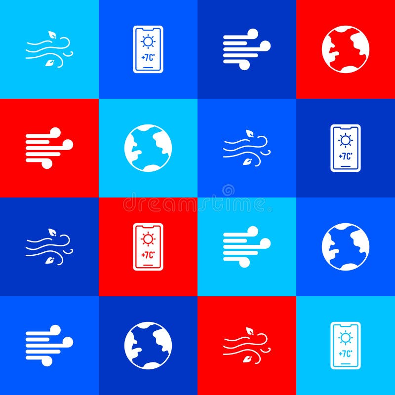 Set Wind, Weather Forecast, and Earth Globe Icon. Vector Stock Vector ...