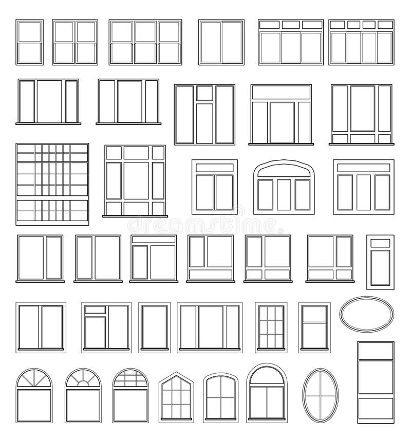 Set of Window Elements for the Design of Architectural and Construction ...