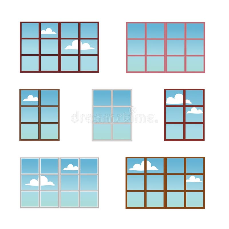 A Set of Window Frames in Different Colors. Stock Vector - Illustration ...