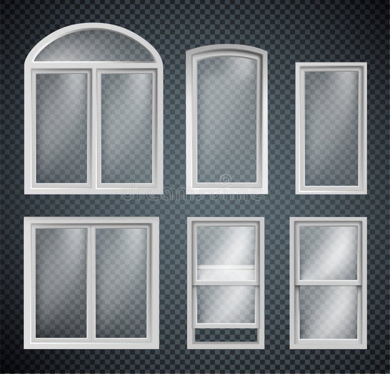Set of Window Frames Isolated on Transparent Background Stock ...