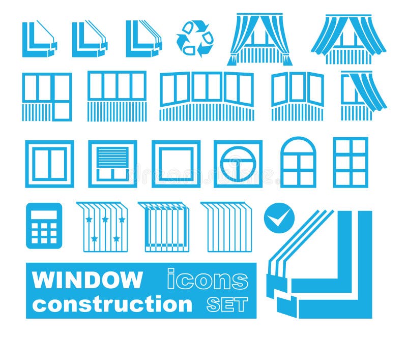 Set of window icons stock vector. Illustration of drills - 75866510