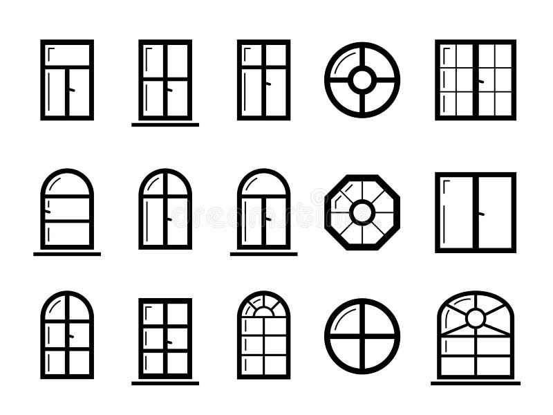 Vector Set Round Icons Windows Stock Illustrations – 177 Vector Set ...