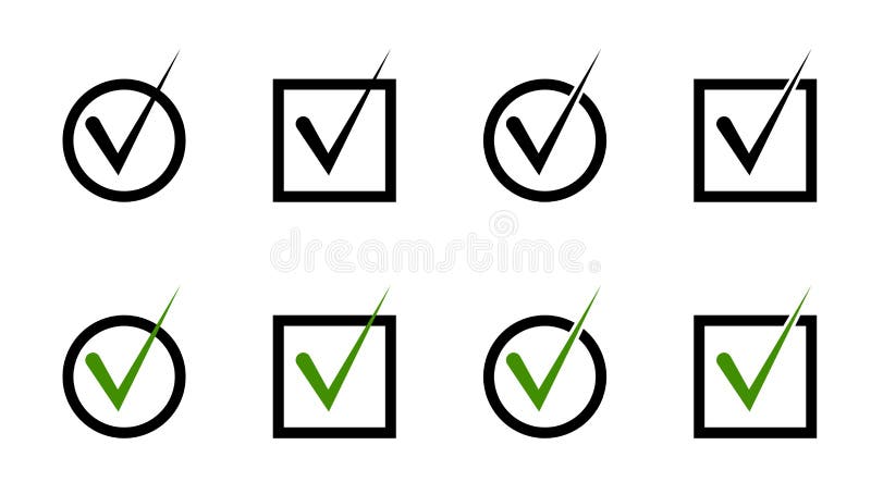 Voting, Check Mark on Ballot, Election Checklist Grey Icon. Stock ...