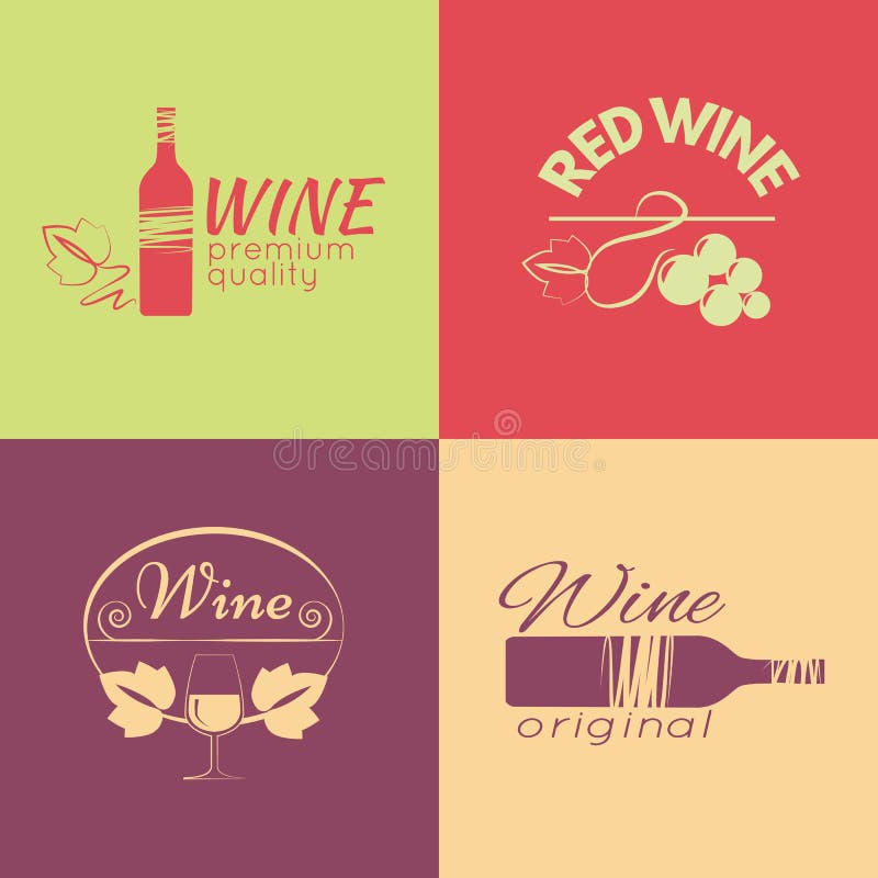 Set of Wine Labels, Badges and Logos for Design Stock Vector ...