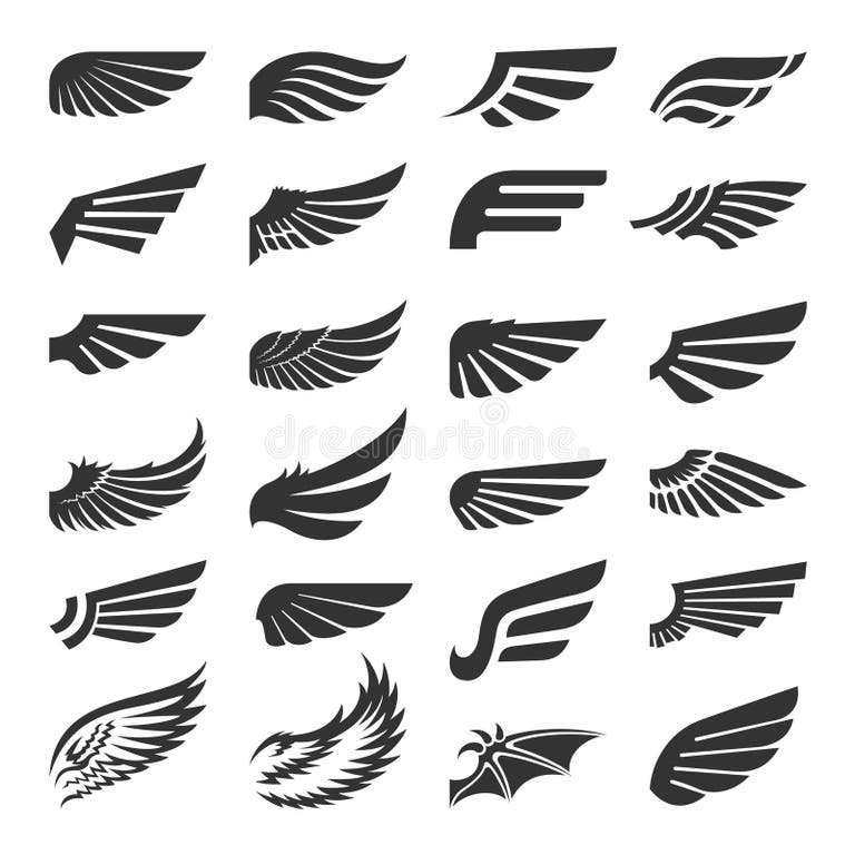 Set Wing Design Elements Stock Illustrations – 13,624 Set Wing Design ...