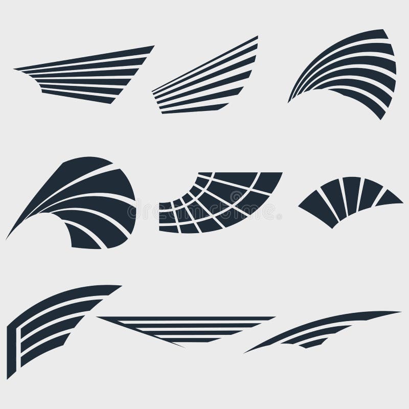 Set of Wings. stock vector. Illustration of flight, icons - 89540081