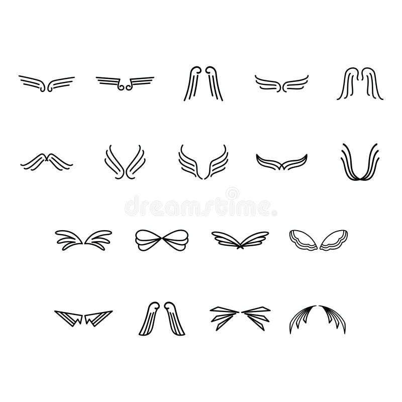 Set of Wings. Vector Illustration Decorative Design Stock Vector ...