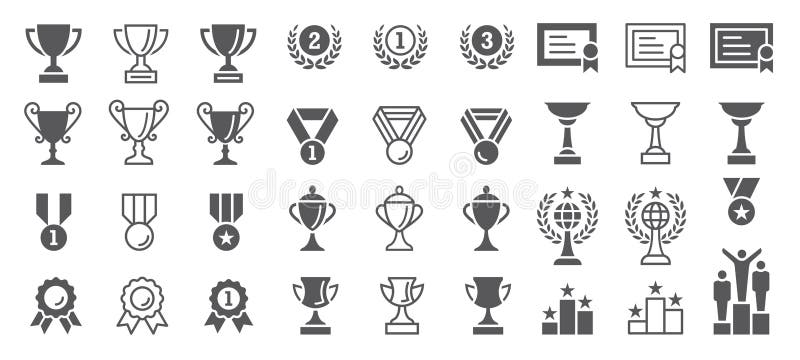 Set of Winning Vector Icons Stock Vector - Illustration of vector ...