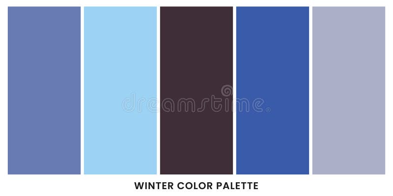 Set of Winter Color Palette Combination for Design. Isolated Vector ...