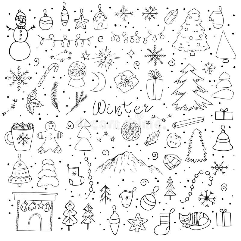 Diary Cute Note Elements. Hand Drawn Doodles Bullet Journal Banners ...