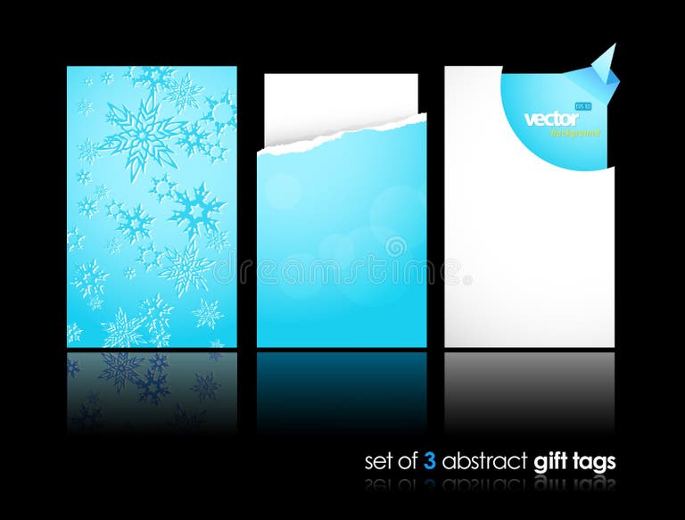Set of Winter Gift Cards with Reflection. Stock Vector - Illustration ...