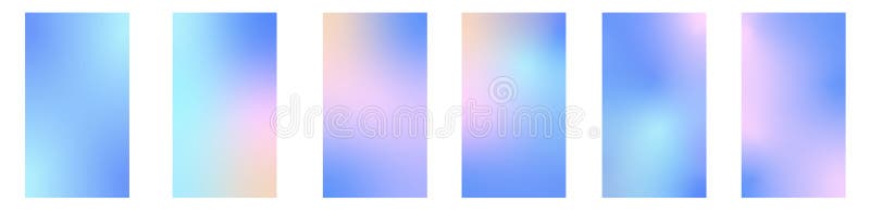 Set Winter Holographic Gradient. Pastel Christmas Background, Modern ...