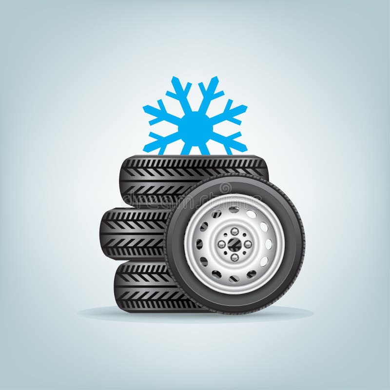Set of winter wheels stock vector. Illustration of protector - 43531241