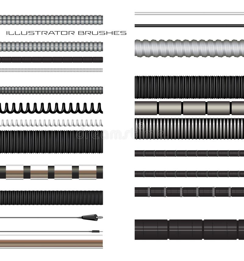 Set of Wire and Cable Brushes Stock Vector - Illustration of ...