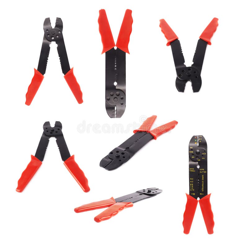 Set of Wire Stripper Over White Isolated Background Stock Photo - Image ...