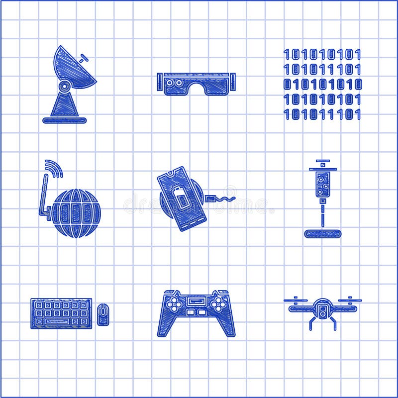 Set Wireless Charger, Gamepad, Drone Flying, Syringe, Keyboard and ... Set Wireless Charger, Gamepad, Drone Flying, Syringe, Keyboard and ...