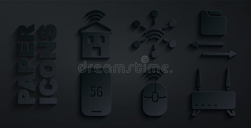 Set Wireless Computer Mouse, Transfer Files, Mobile with 5G, Router and ...