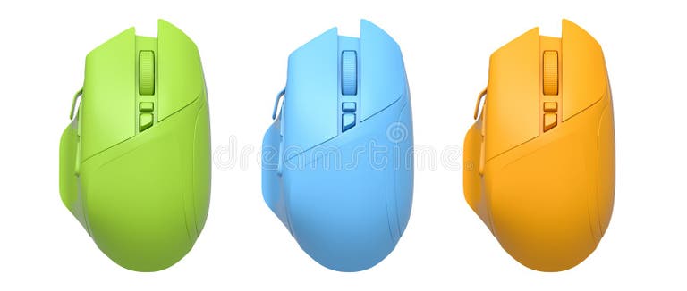 Set of Wireless Gaming Computer Mouse Isolated on White Background ...