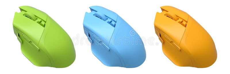 Set of Wireless Gaming Computer Mouse Isolated on White Background ...